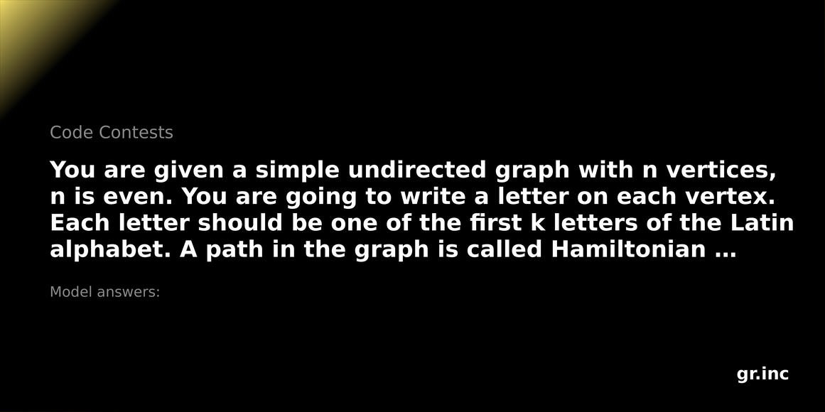 You are given a simple undirected graph with n ve… | General Reasoning