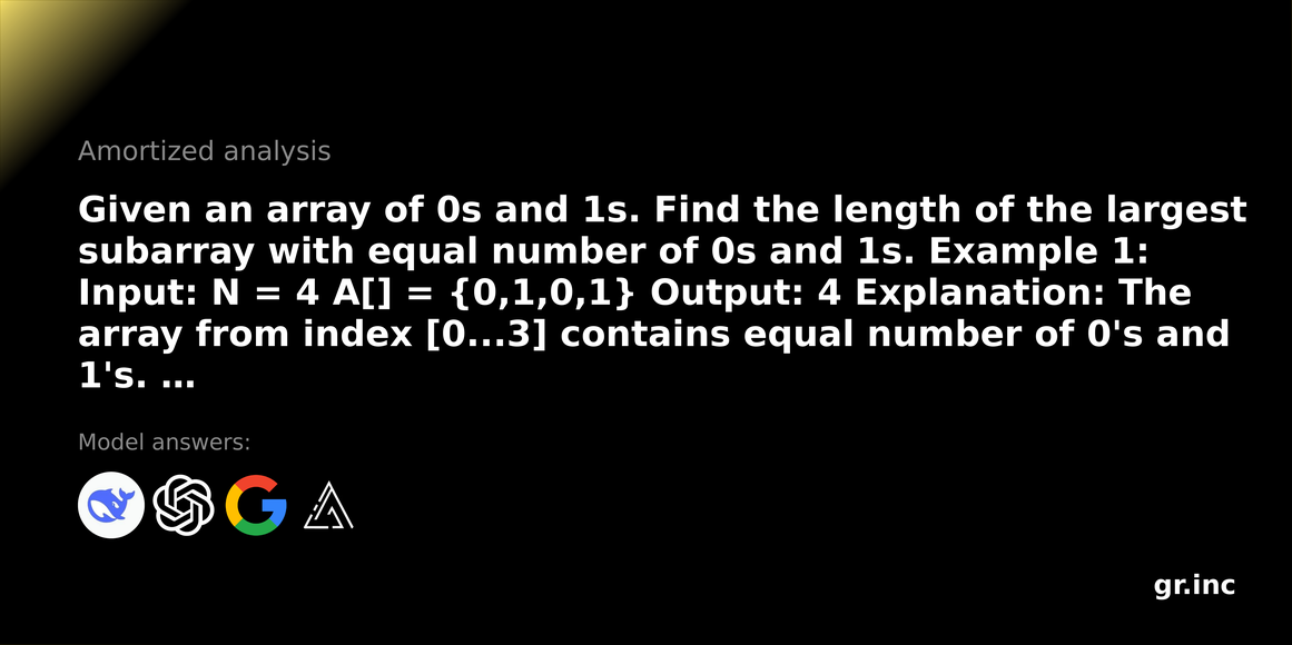 Given an array of 0s and 1s. Find the length of t… | General Reasoning