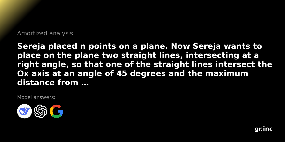 Sereja placed n points on a plane. Now Sereja wan… | General Reasoning