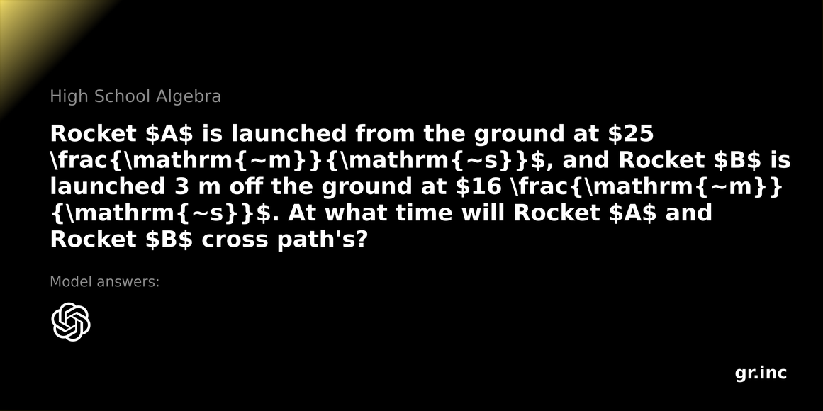 Rocket $A$ is launched from the ground at $25 \fr… | General Reasoning