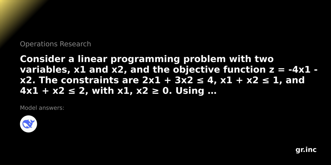 Consider a linear programming problem with two va… | General Reasoning