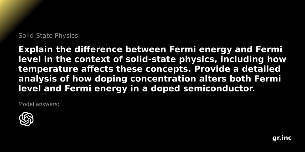 Explain the difference between Fermi energy and F… | General Reasoning