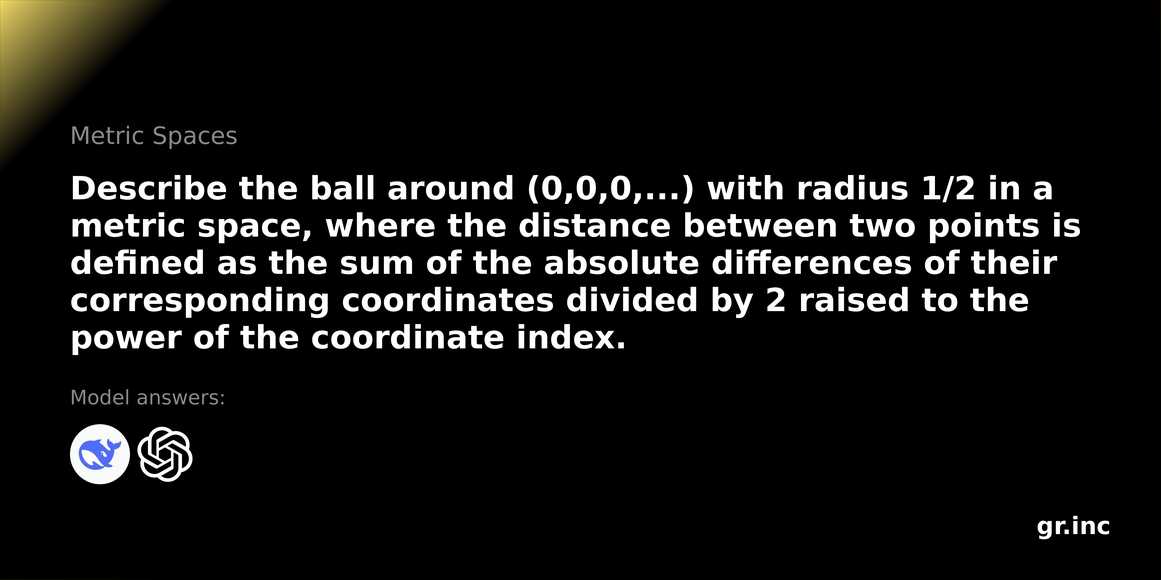 Describe the ball around (0,0,0,...) with radius … | General Reasoning
