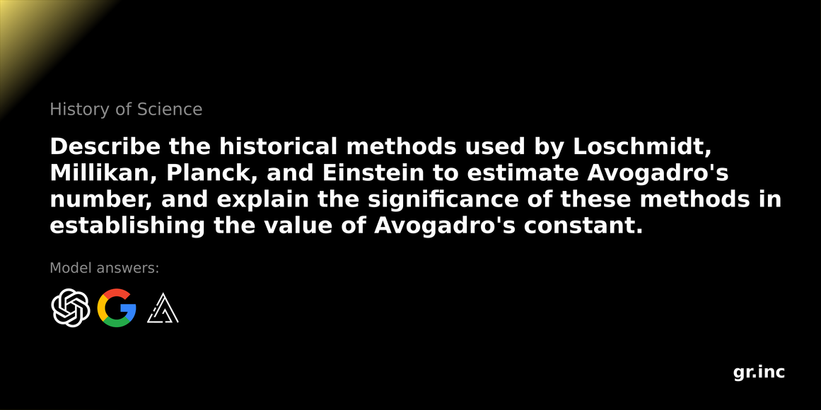 Describe the historical methods used by Loschmidt… | General Reasoning
