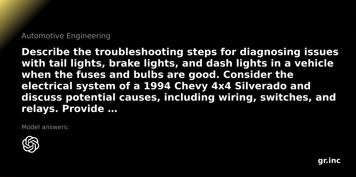 Describe the troubleshooting steps for diagnosing… | General Reasoning