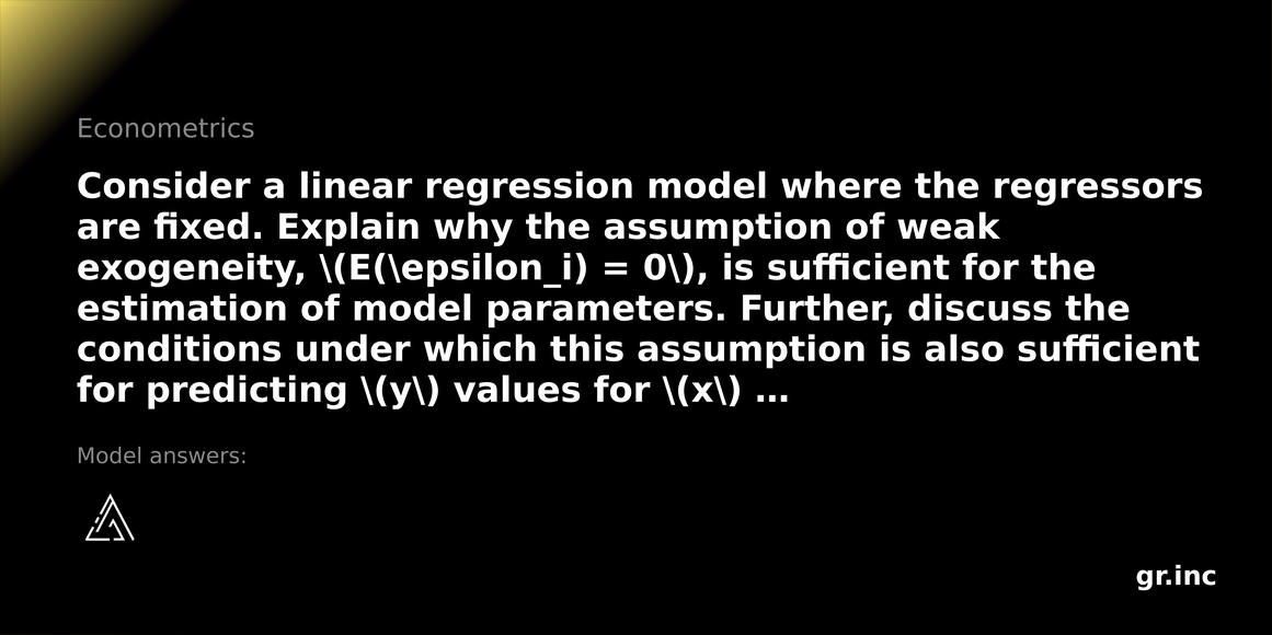 Consider a linear regression model where the regr… | General Reasoning
