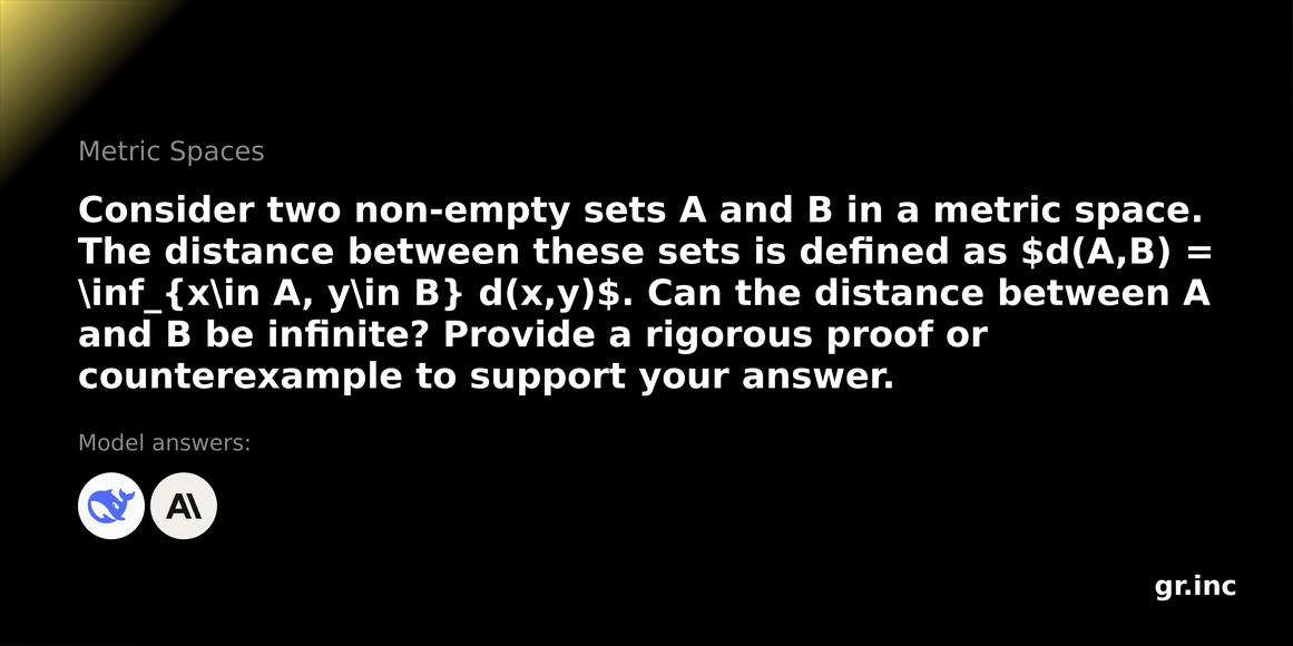 Consider two non-empty sets A and B in a metric s… | General Reasoning