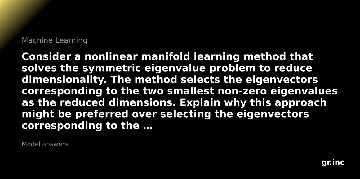 Consider a nonlinear manifold learning method tha… | General Reasoning