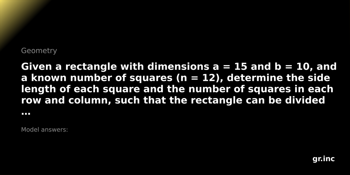 Given a rectangle with dimensions a = 15 and b = … | General Reasoning