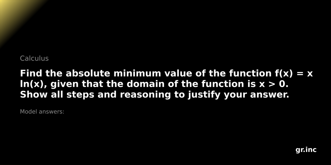 Find the absolute minimum value of the function f… | General Reasoning