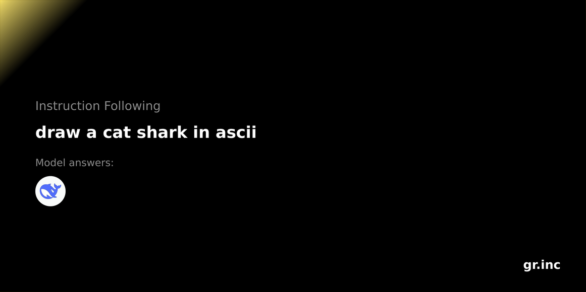 draw a cat shark in ascii | General Reasoning