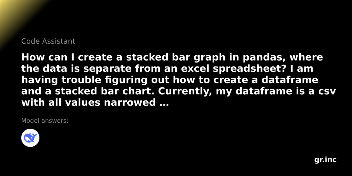 How can I create a stacked bar graph in pandas, w… | General Reasoning