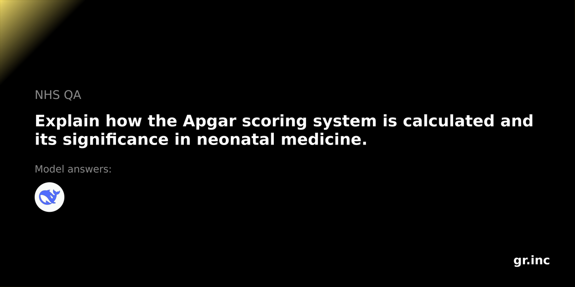 Explain how the Apgar scoring system is calculate… | General Reasoning