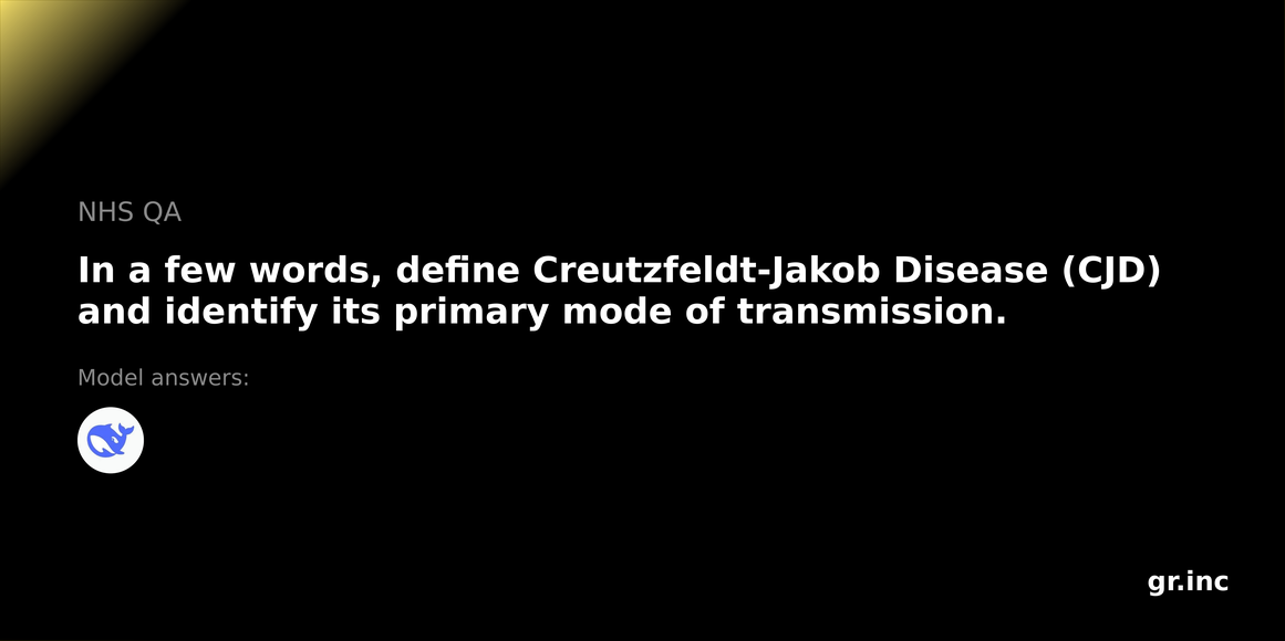 In a few words, define Creutzfeldt-Jakob Disease … | General Reasoning