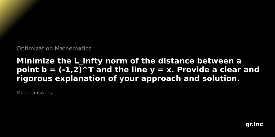 Minimize the L_infty norm of the distance between… | General Reasoning
