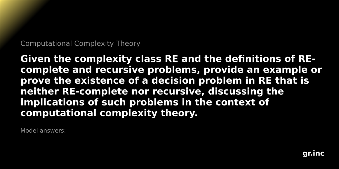Given the complexity class RE and the definitions… | General Reasoning