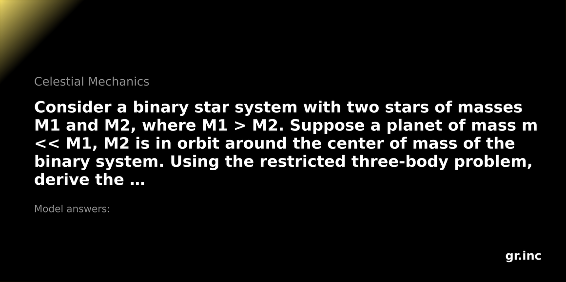 Consider a binary star system with two stars of m… | General Reasoning