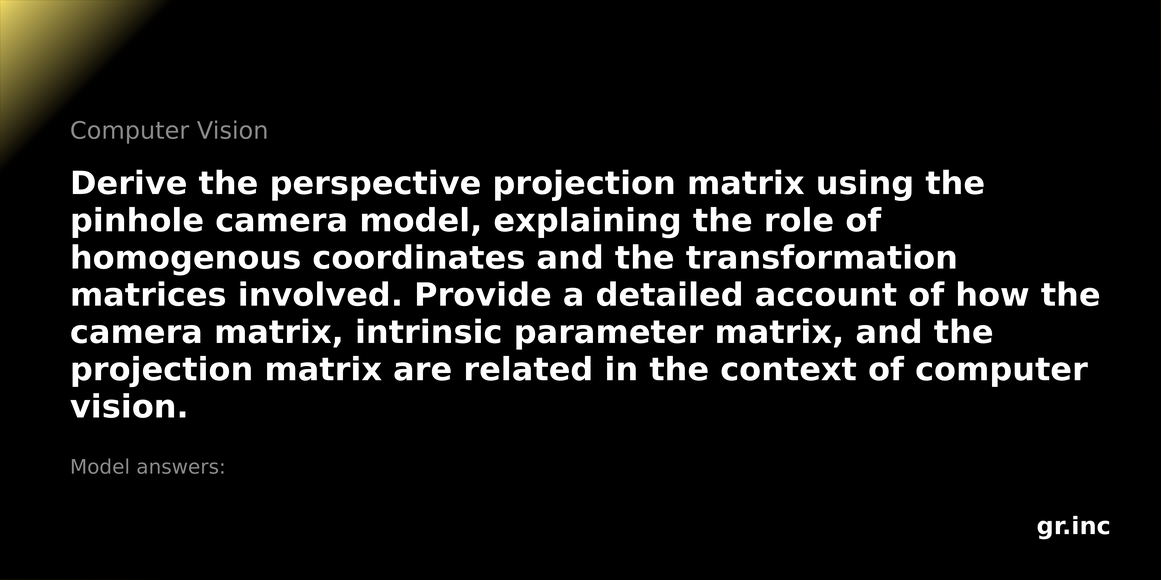 Derive the perspective projection matrix using th… | General Reasoning