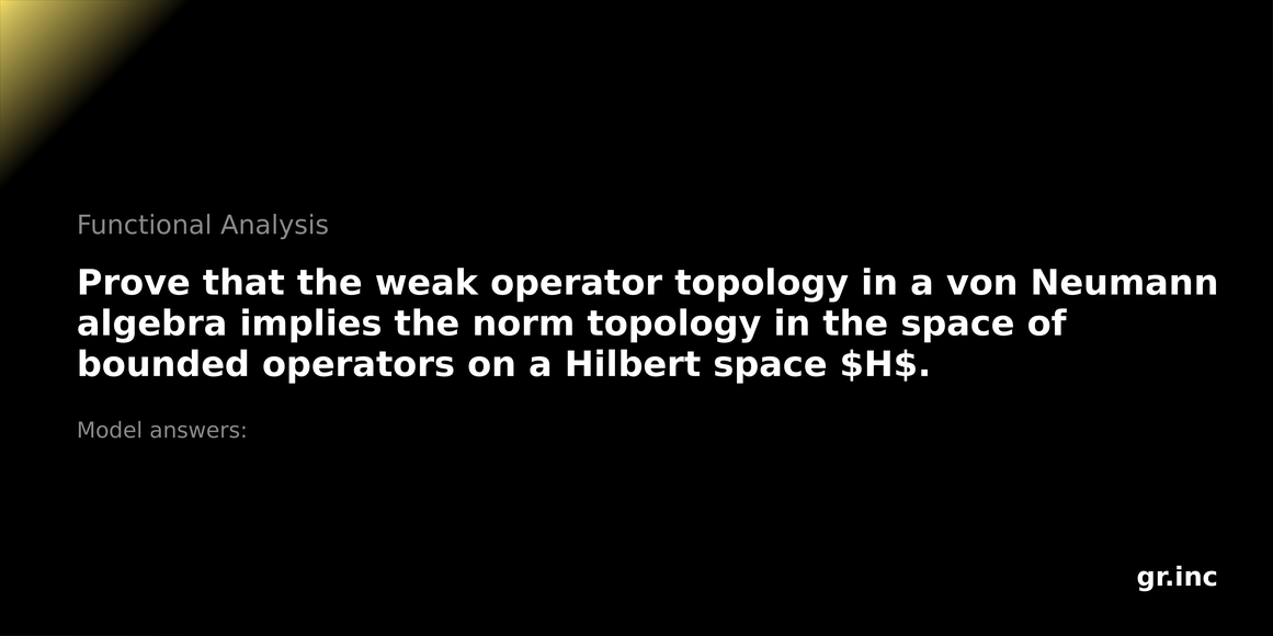 Prove that the weak operator topology in a von Ne… | General Reasoning
