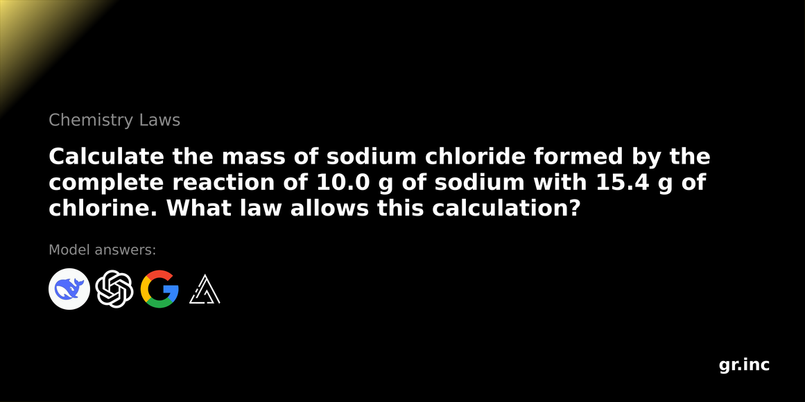 Calculate the mass of sodium chloride formed by t… | General Reasoning