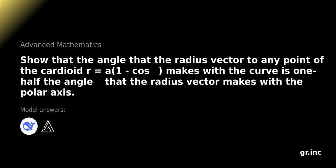 Show that the angle that the radius vector to any… | General Reasoning