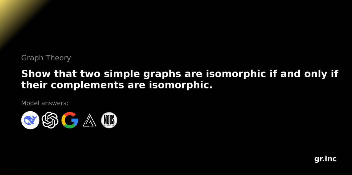 Show that two simple graphs are isomorphic if and… | General Reasoning