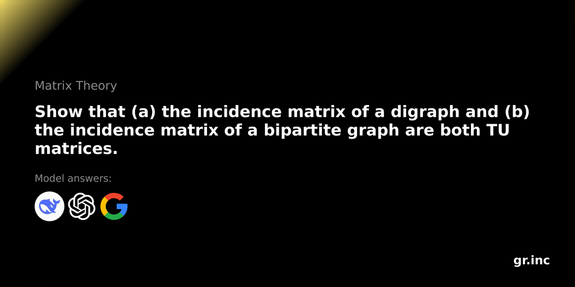 Show that (a) the incidence matrix of a digraph a… | General Reasoning