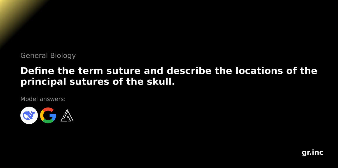 Define the term suture and describe the locations… | General Reasoning