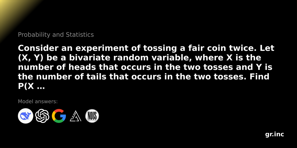 Consider an experiment of tossing a fair coin twi… | General Reasoning
