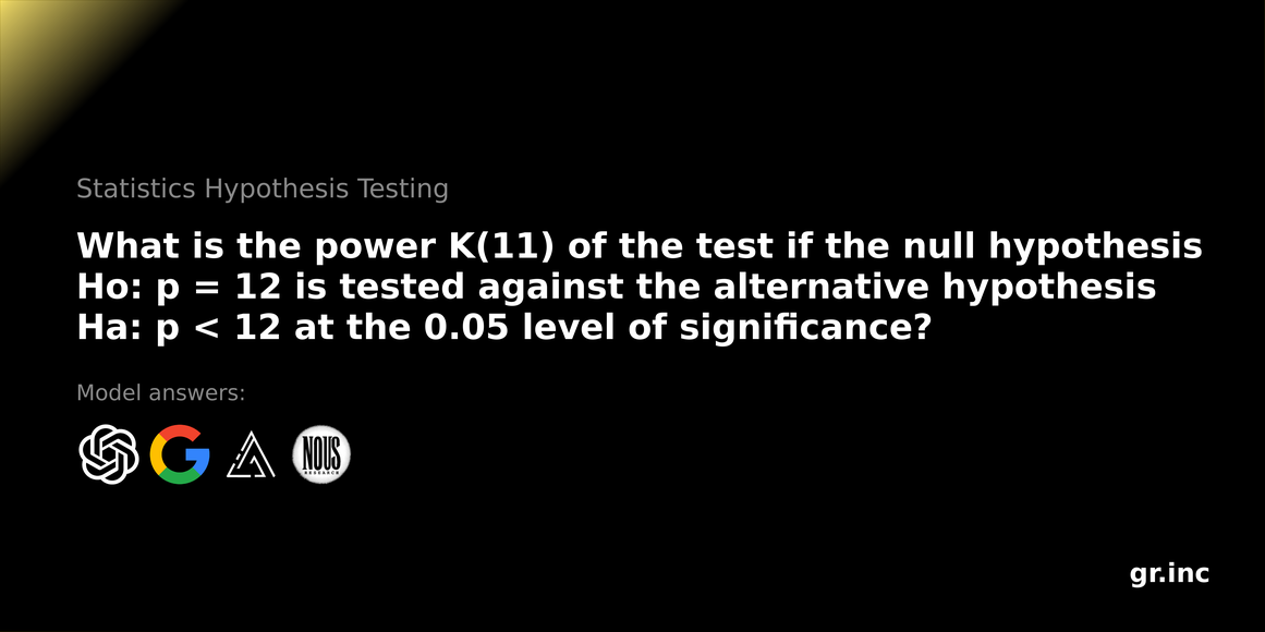 What is the power K(11) of the test if the null h… | General Reasoning