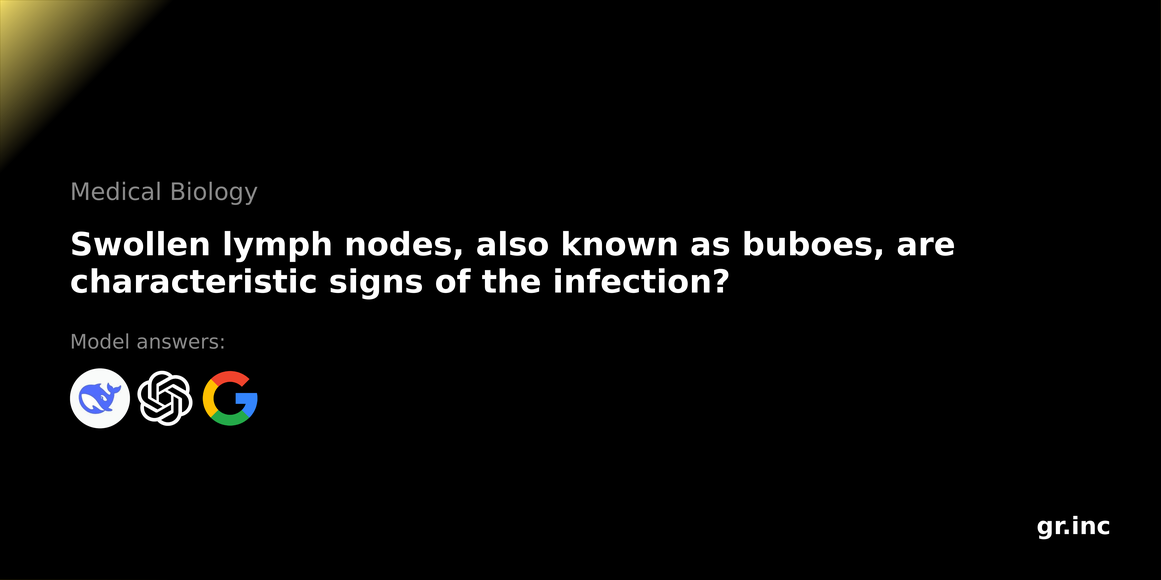 Swollen lymph nodes, also known as buboes, are ch… | General Reasoning