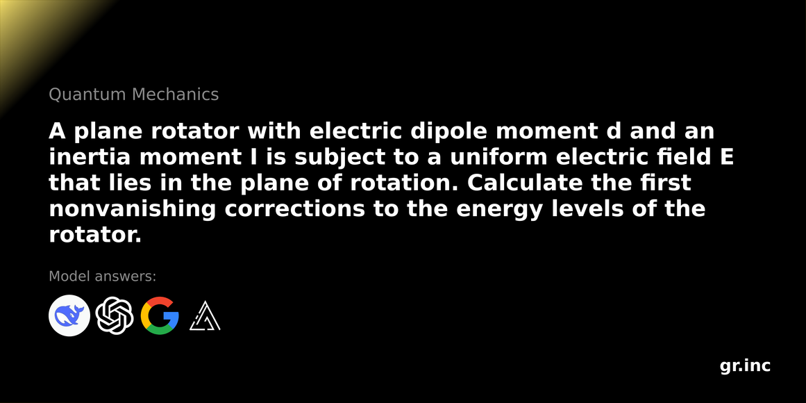 A plane rotator with electric dipole moment d and… | General Reasoning