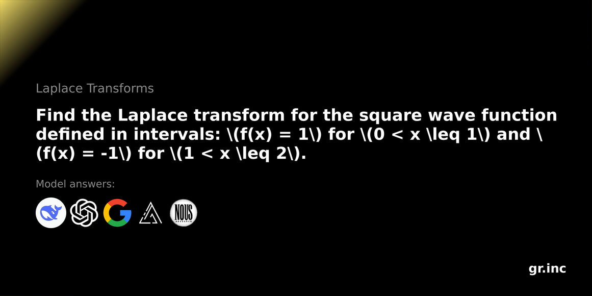 Find the Laplace transform for the square wave fu… | General Reasoning