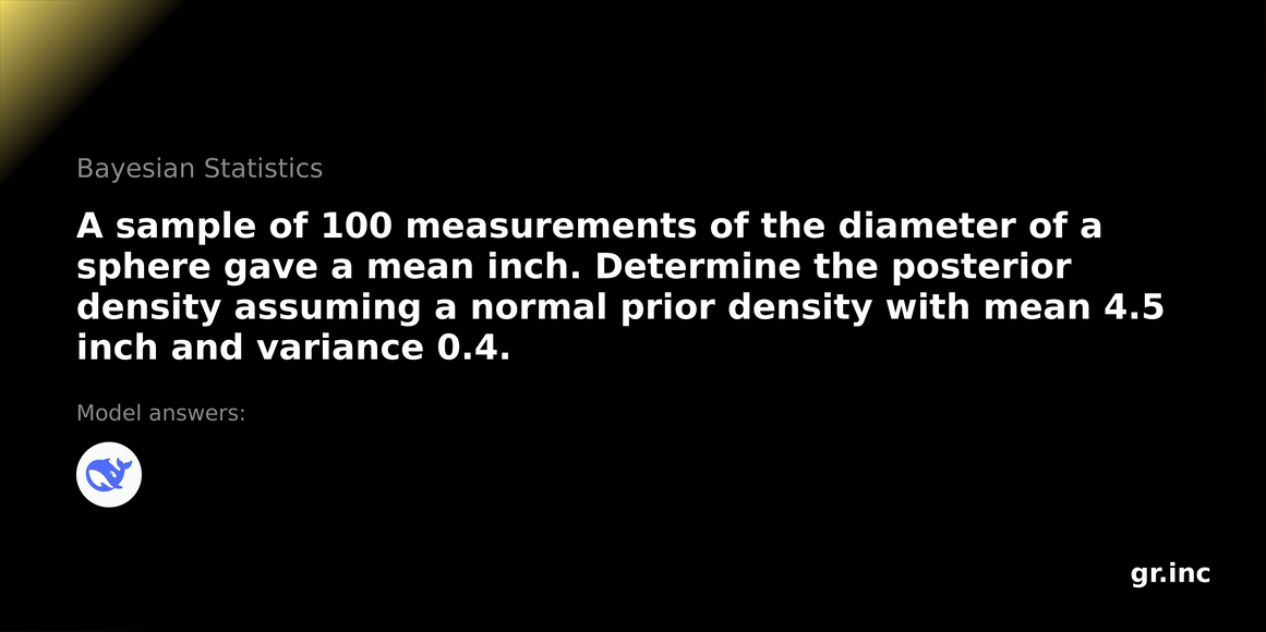 A sample of 100 measurements of the diameter of a… | General Reasoning