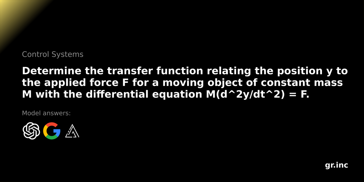 Determine the transfer function relating the posi… | General Reasoning