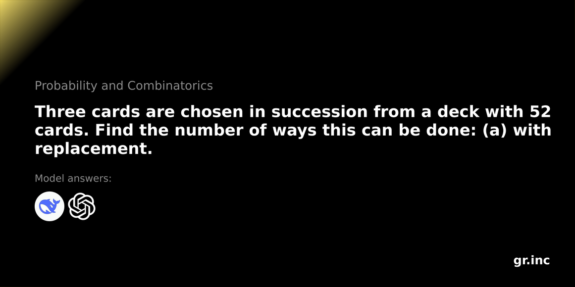 Three cards are chosen in succession from a deck … | General Reasoning
