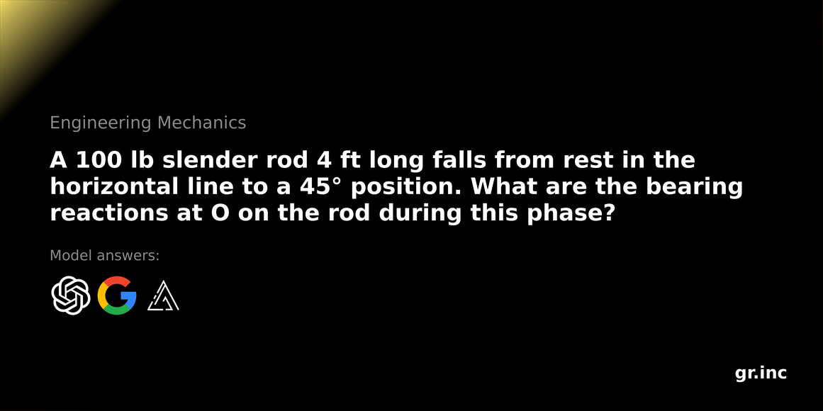 A 100 lb slender rod 4 ft long falls from rest in… | General Reasoning