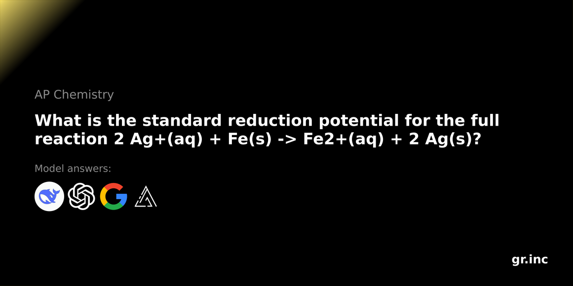 What is the standard reduction potential for the … | General Reasoning