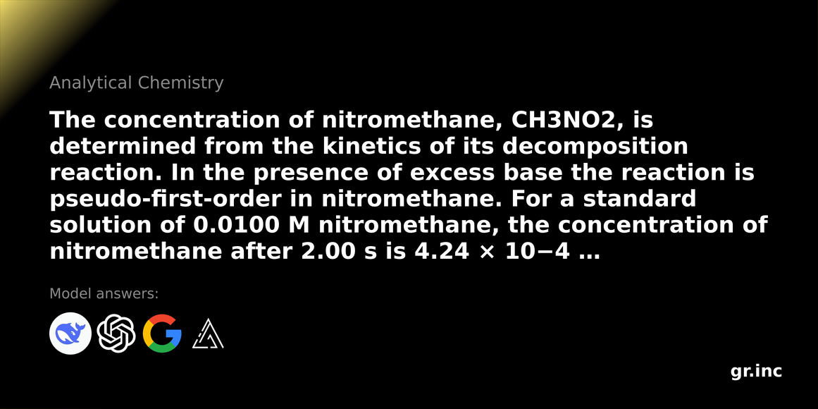 The concentration of nitromethane, CH3NO2, is det… | General Reasoning