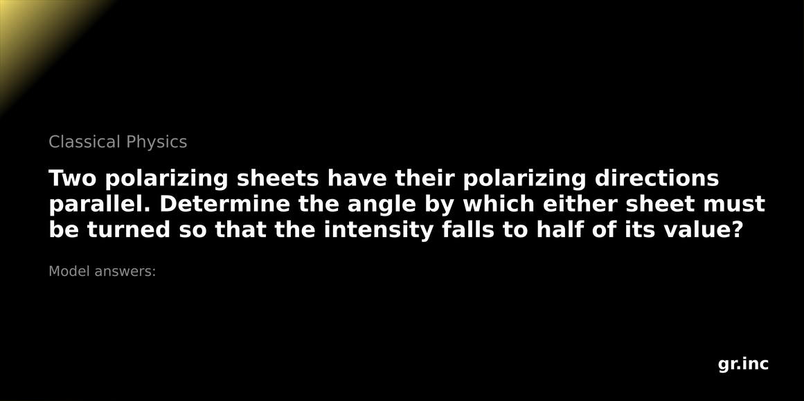 Two polarizing sheets have their polarizing direc… | General Reasoning
