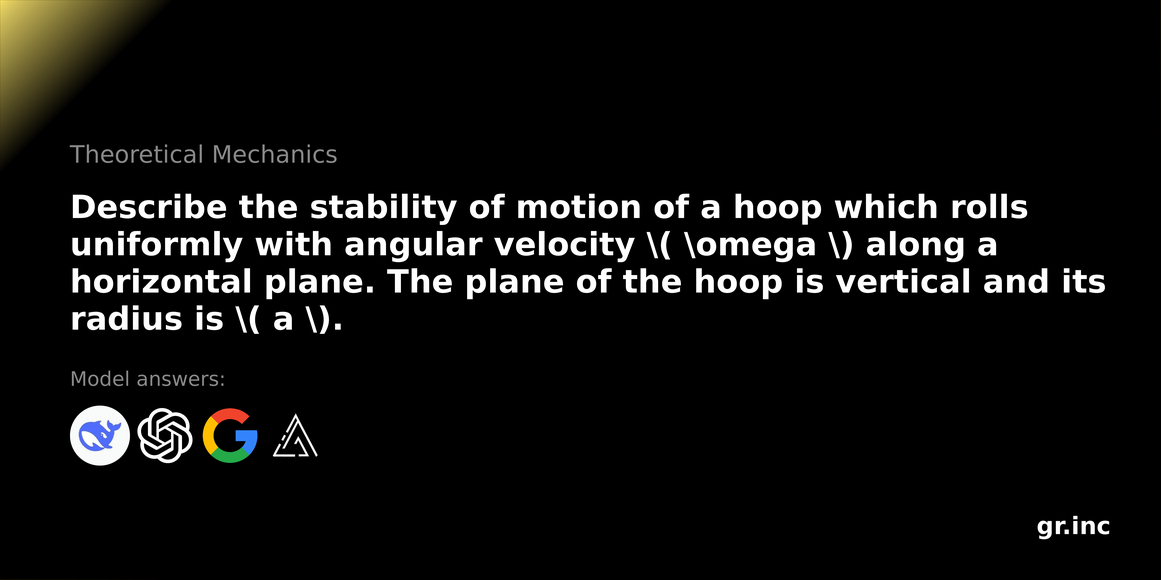 Describe the stability of motion of a hoop which … | General Reasoning