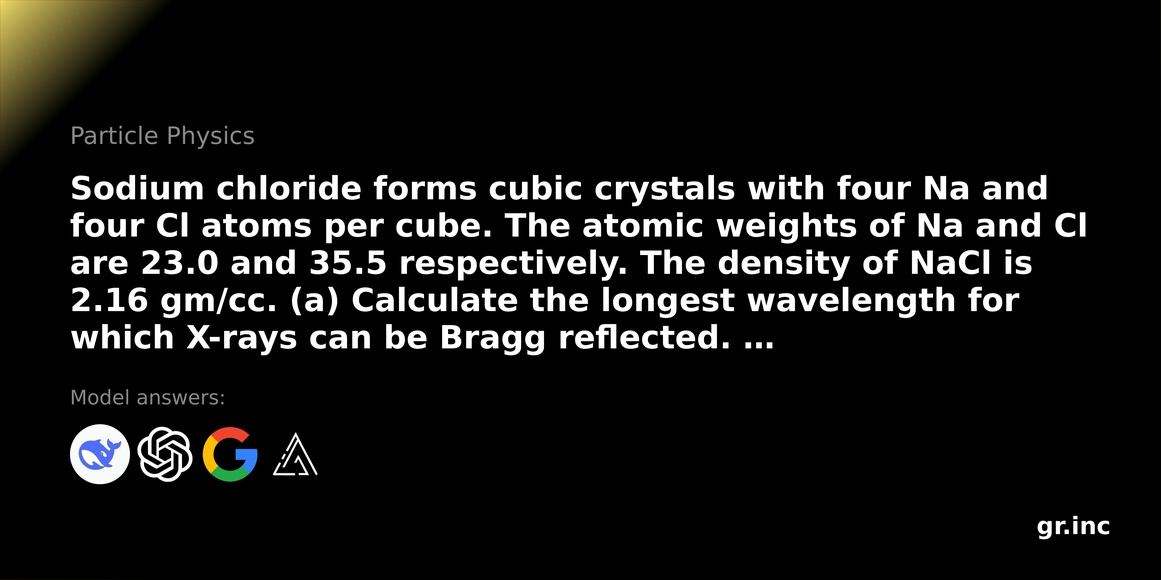 Sodium chloride forms cubic crystals with four Na… | General Reasoning