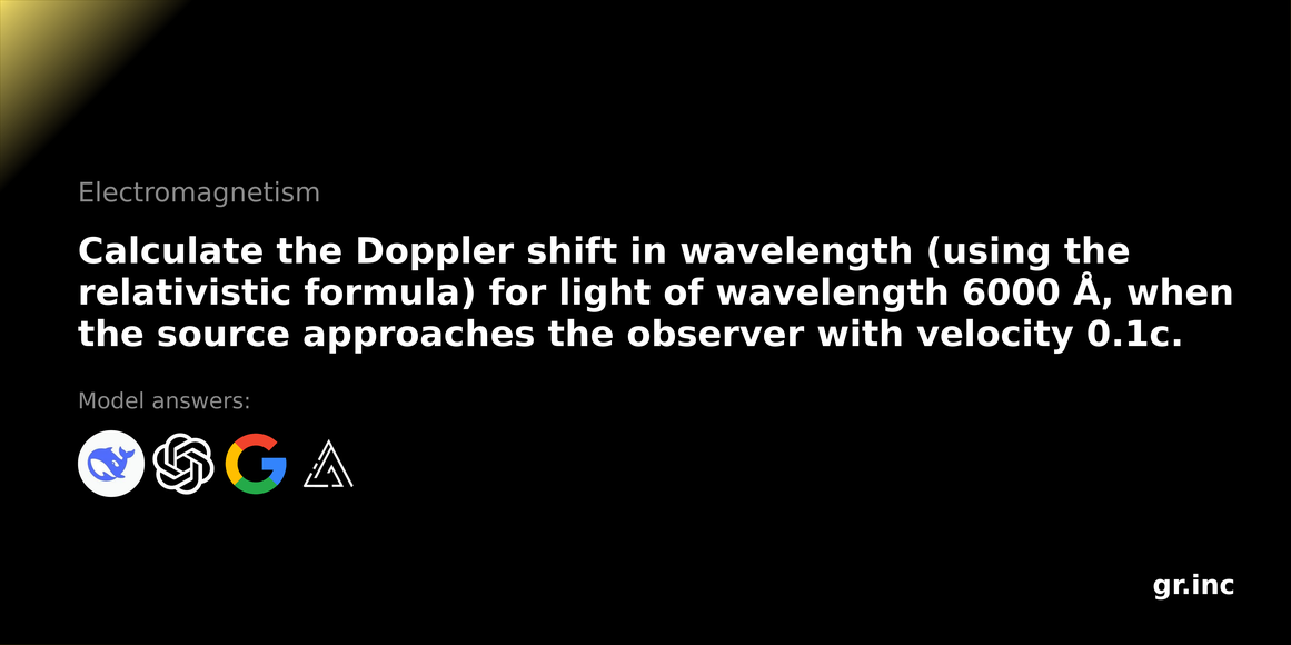 Calculate the Doppler shift in wavelength (using … | General Reasoning