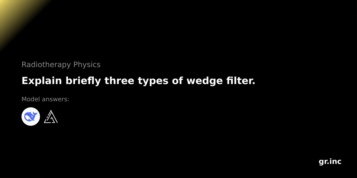 Explain briefly three types of wedge filter. | General Reasoning