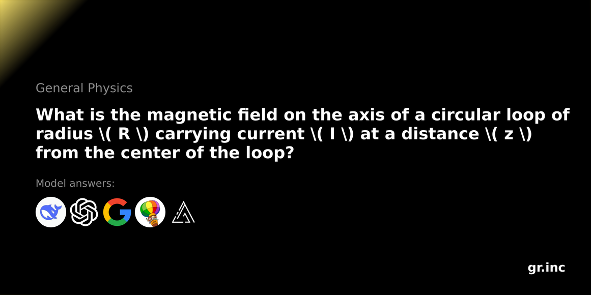 What is the magnetic field on the axis of a circu… | General Reasoning