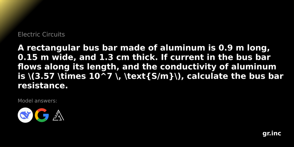 A rectangular bus bar made of aluminum is 0.9 m l… | General Reasoning
