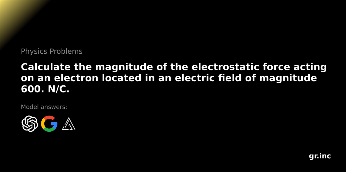 Calculate the magnitude of the electrostatic forc… | General Reasoning