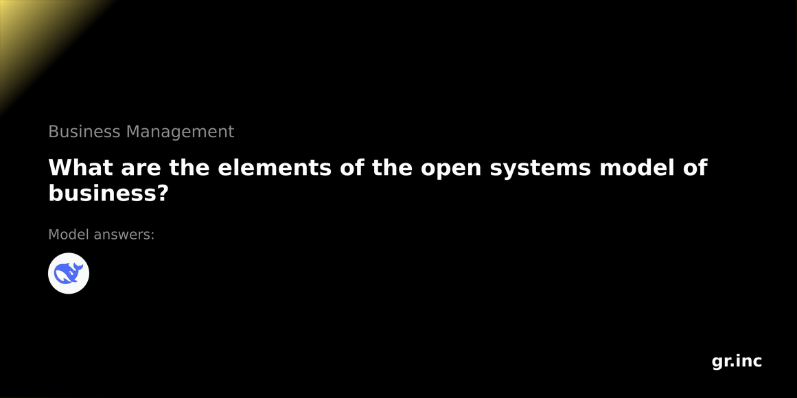 What are the elements of the open systems model o… | General Reasoning