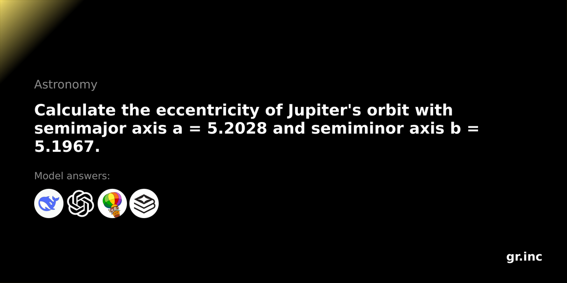 Calculate the eccentricity of Jupiter's orbit wit… | General Reasoning