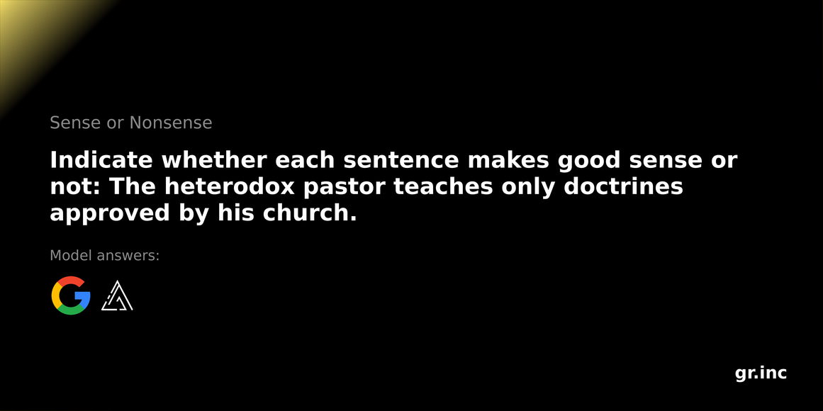 Sense or nonsense?: Indicate whether each sentenc… | General Reasoning